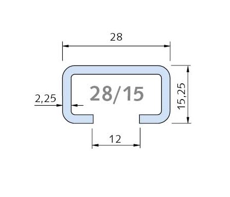 Halfen Montageschiene Edelstahl A2 HM 28/15-A2-6070mm | 5015390004